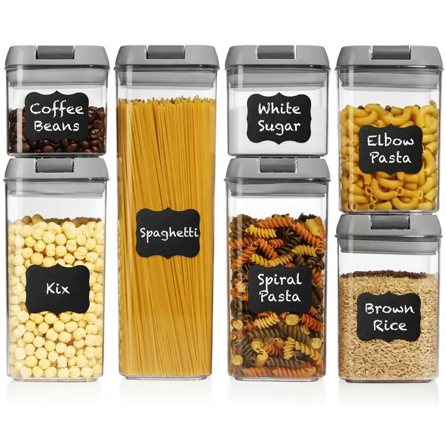 Airtight Food Storage Containers, Clear Plastic, Lid Lock, Reusable ...