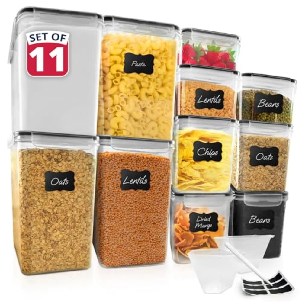 Airtight Food Storage Containers with Lids 11 Sets Kitchen Organizers ...