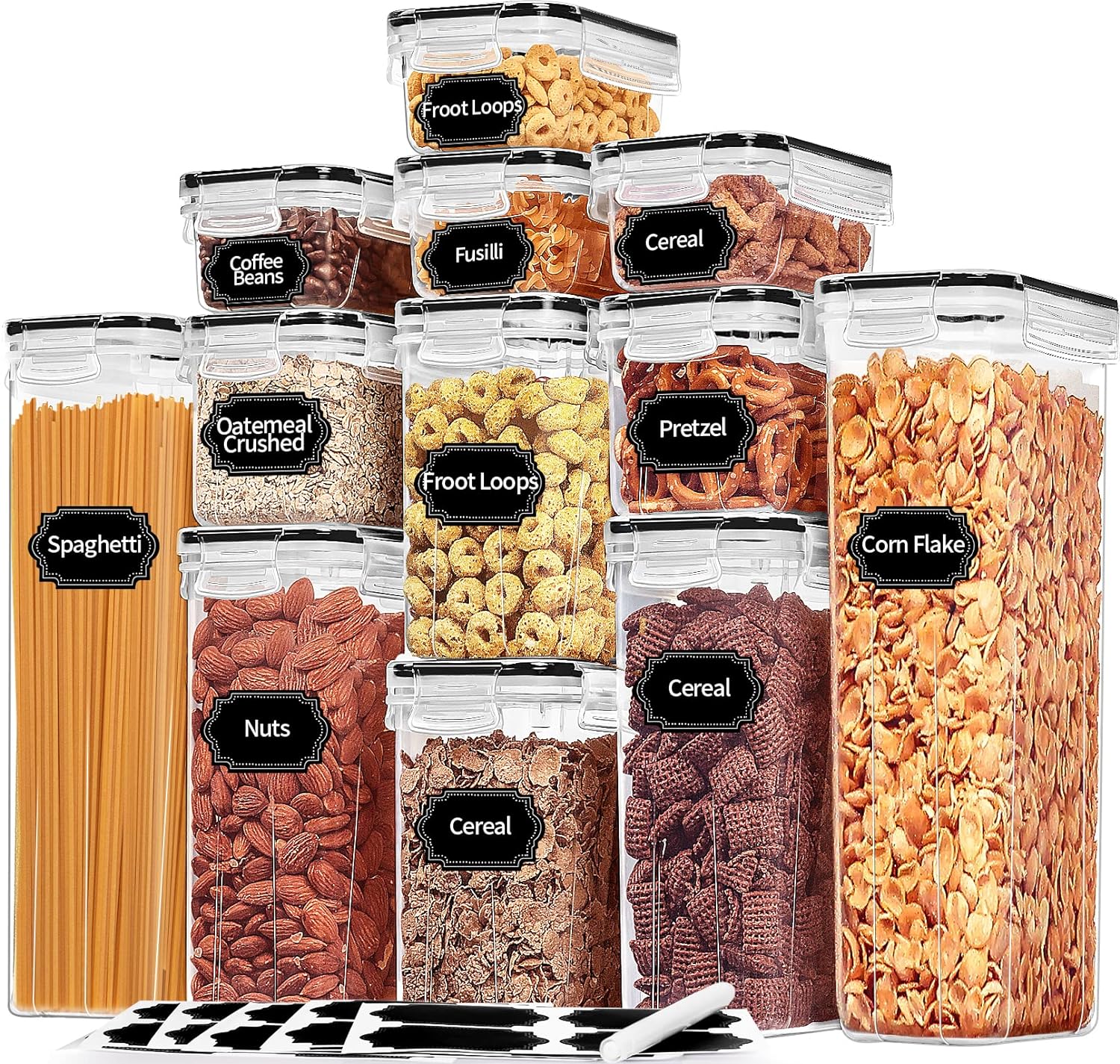 Airtight Food Storage Containers with Lids, 12PCS Plastic Kitchen ...