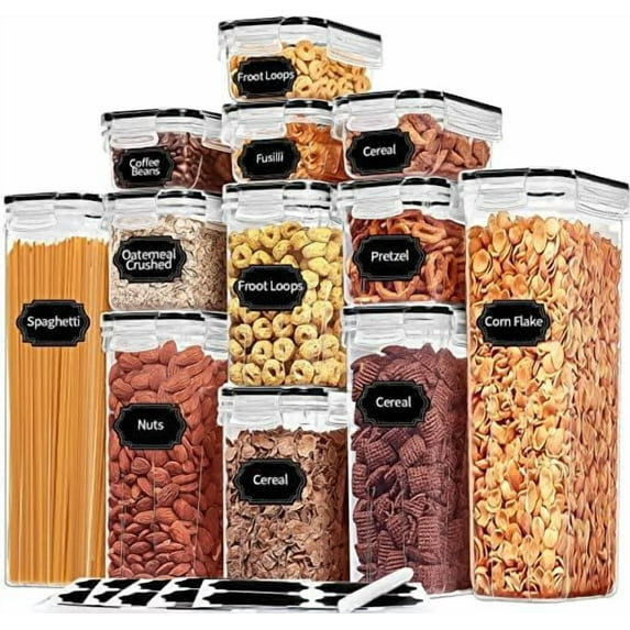 Airtight Food Storage Containers with Lids, 12PCS Plastic Kitchen ...