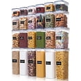 Airtight Food Storage Containers with Lids, 24 pcs Plastic Kitchen and ...