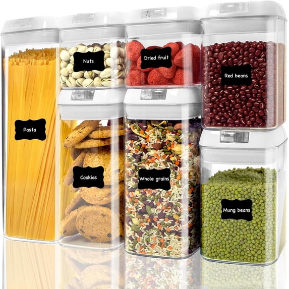 Airtight Food Storage Containers with Lids, 7 PCS BPA Free Kitchen ...
