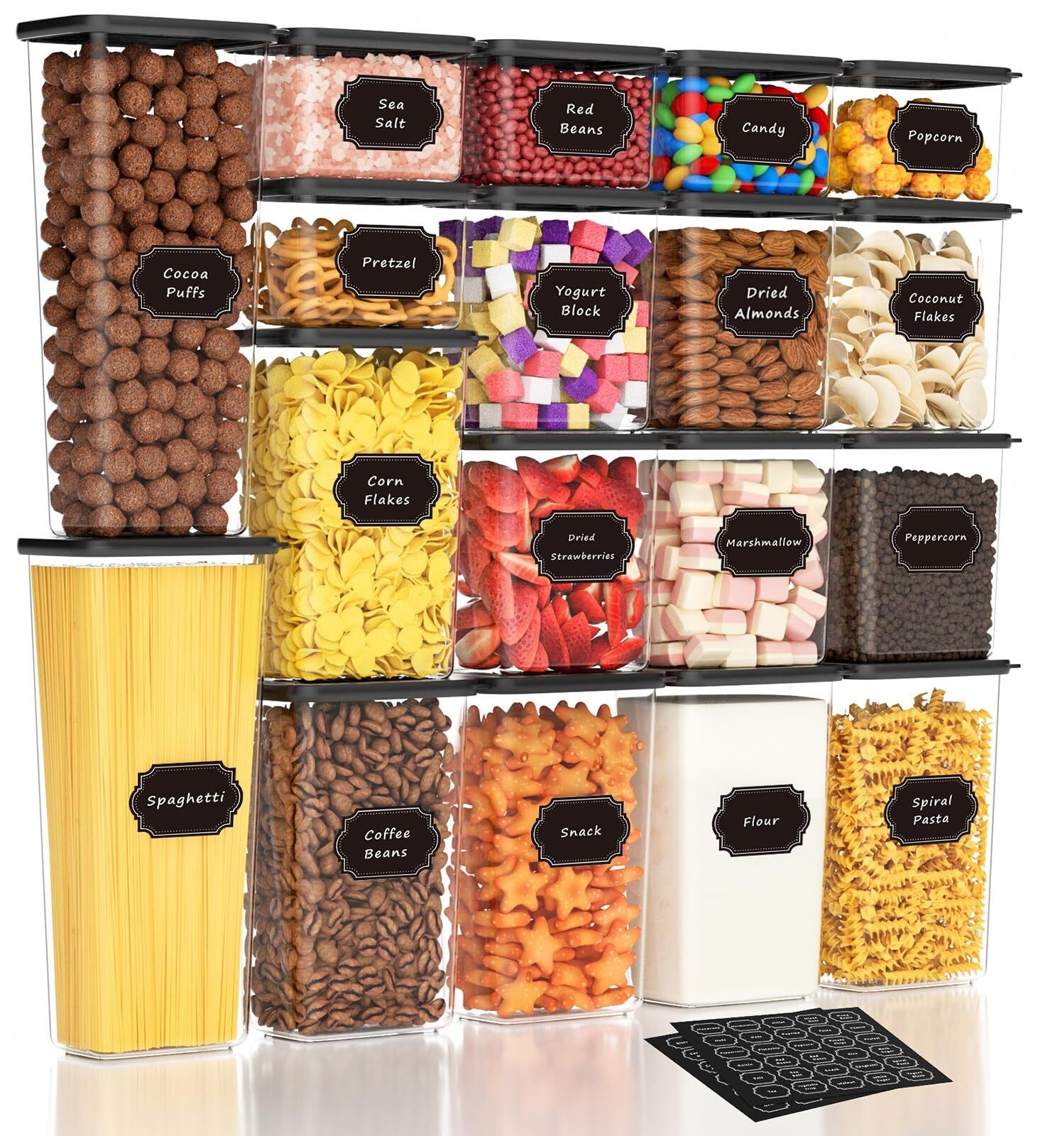 Airtight Food Storage Containers with Lids 7 Pack, kitchen Storage ...