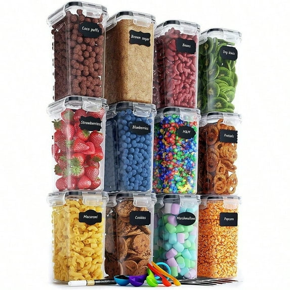 Airtight Food Storage Containers with Lids for Kitchen and Pantry ...