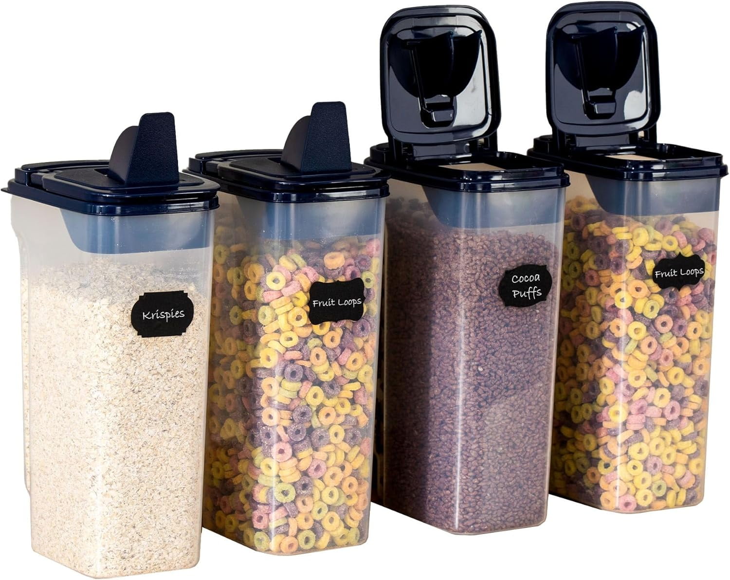 Airtight Food Storage Containers - Pack of 4 (4L/135.3oz) - MULTISPOUT ...