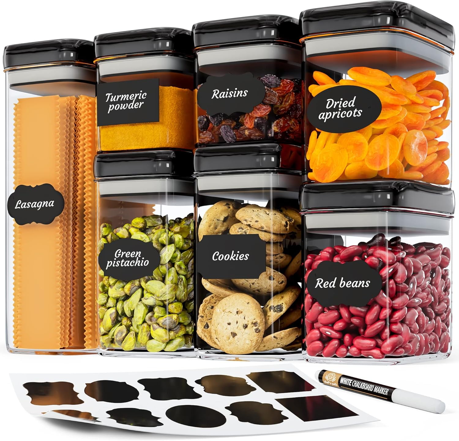 Airtight Food Storage Containers for Pantry Organization & Storage - 7 ...