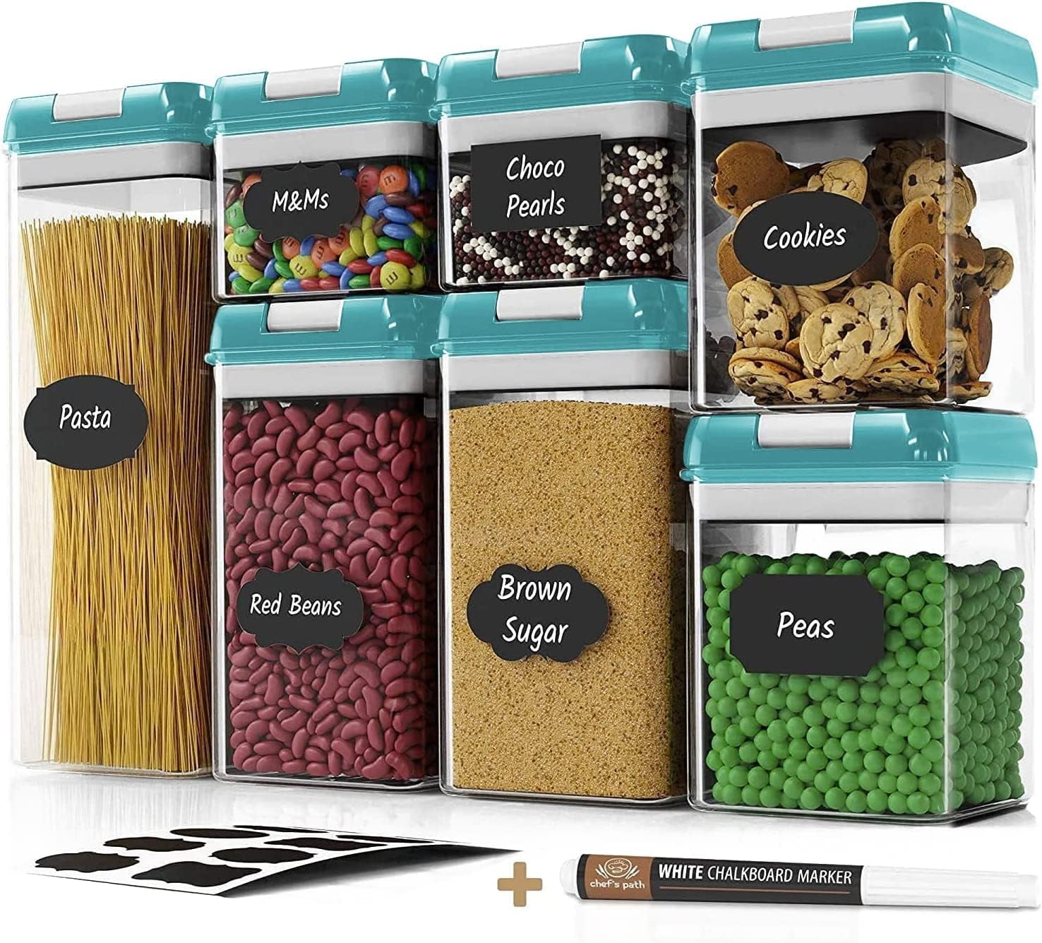 Airtight Food Storage Containers for Pantry Organization & Storage - 7 ...