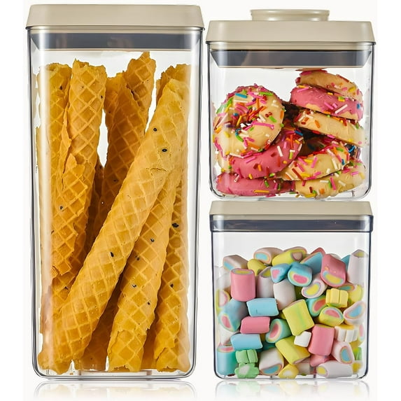 Airtight Food Storage Containers with Pop Top Lids, 3 Pcs BPA Free ...