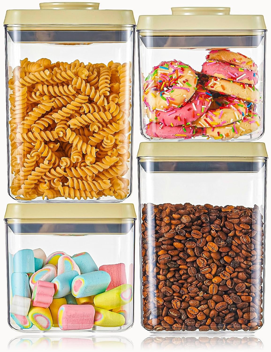 Airtight Food Storage Containers with Pop Top Lids, 4 Pcs BPA Free ...