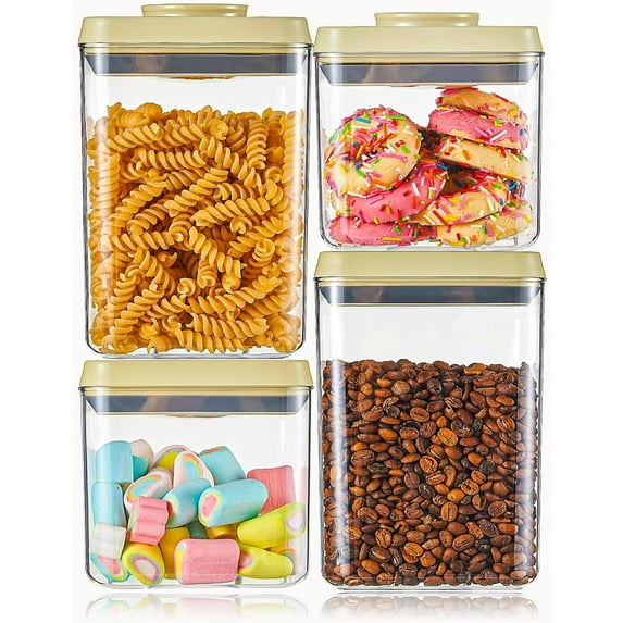 Airtight Food Storage Containers with Pop Top Lids, 4 Pcs BPA Free ...