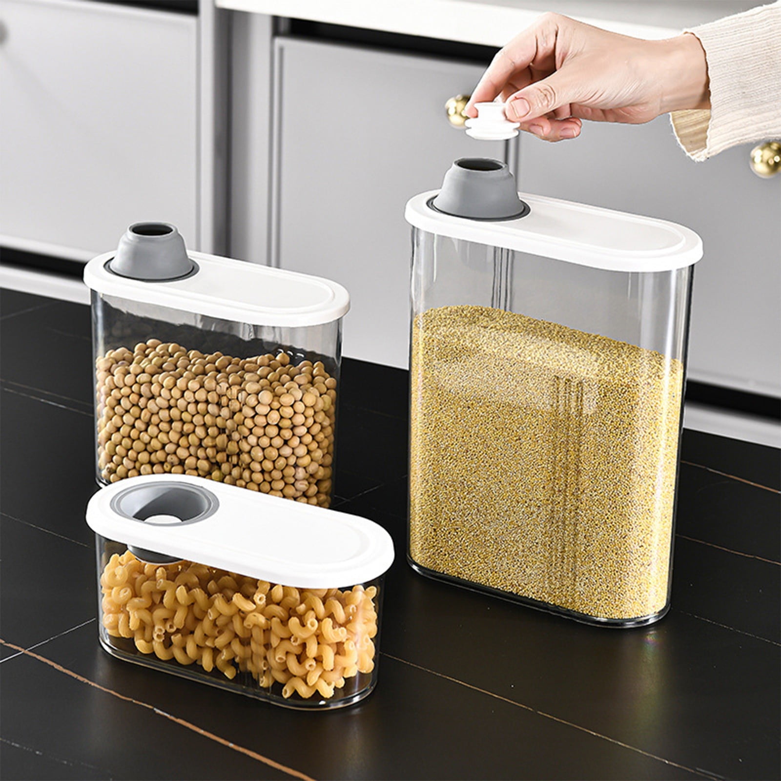 Airtight Food Storage Containers Set - 3PCS Plastic Containers with ...