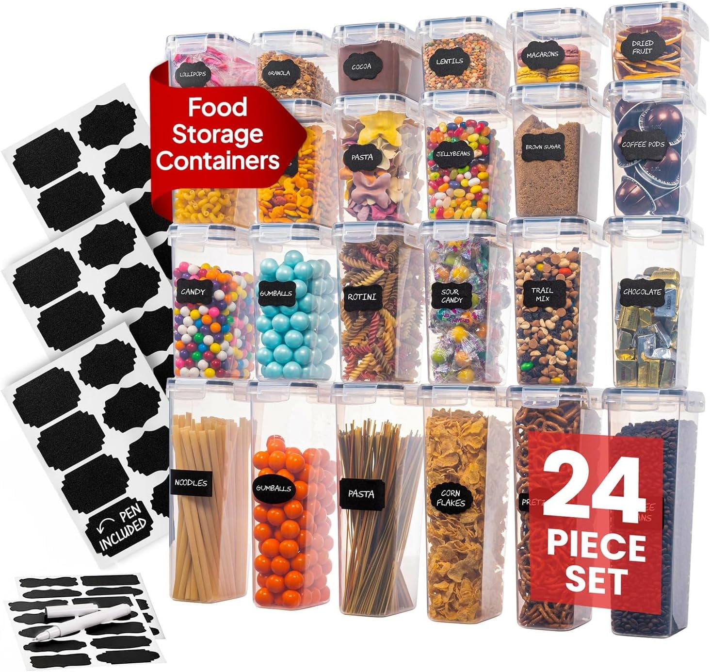 Airtight Food Storage Containers Set - Air Tight Pantry Storage ...