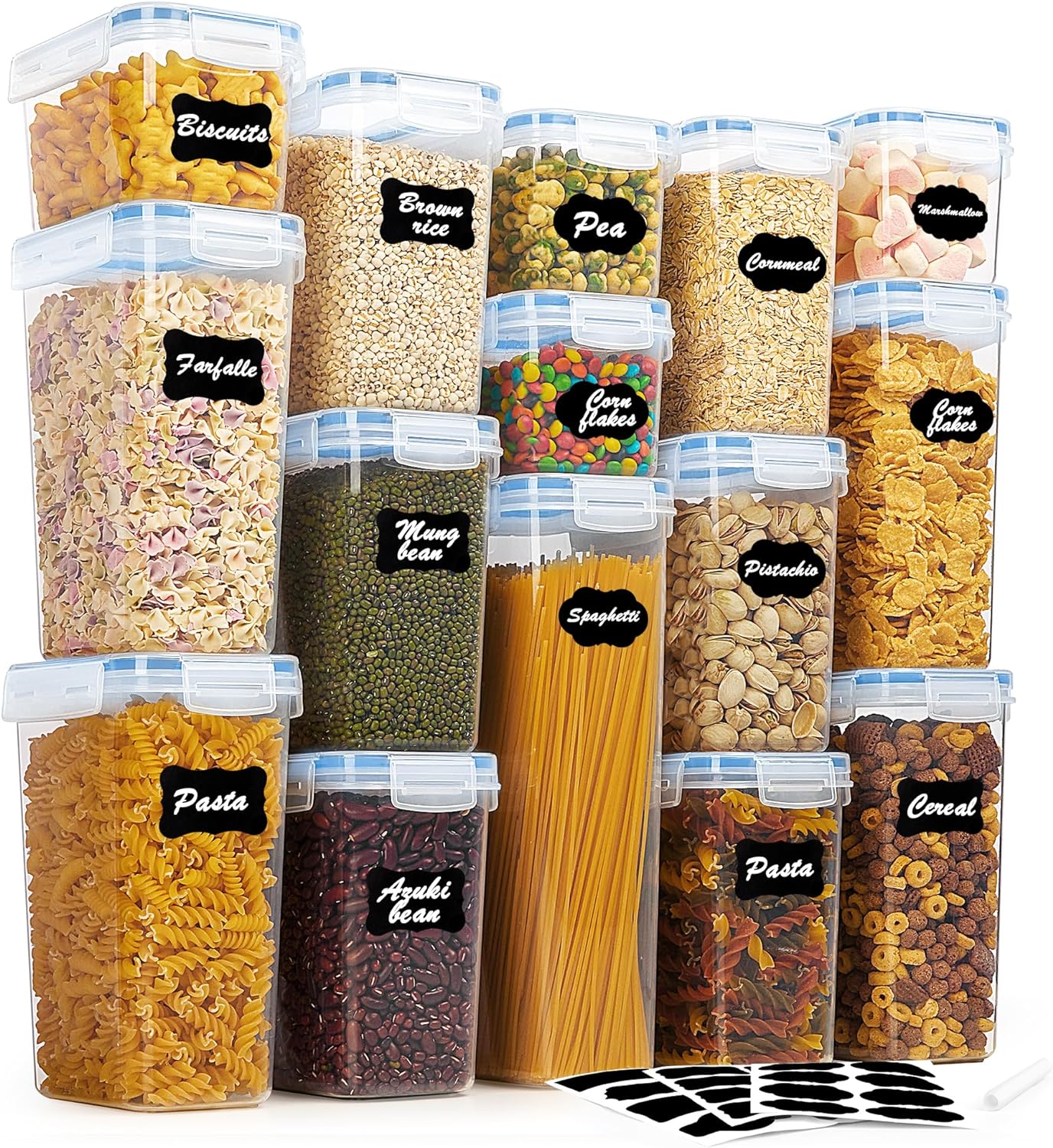 Airtight Food Storage Containers Set with Lids, 15pcs BPA Free Plastic ...
