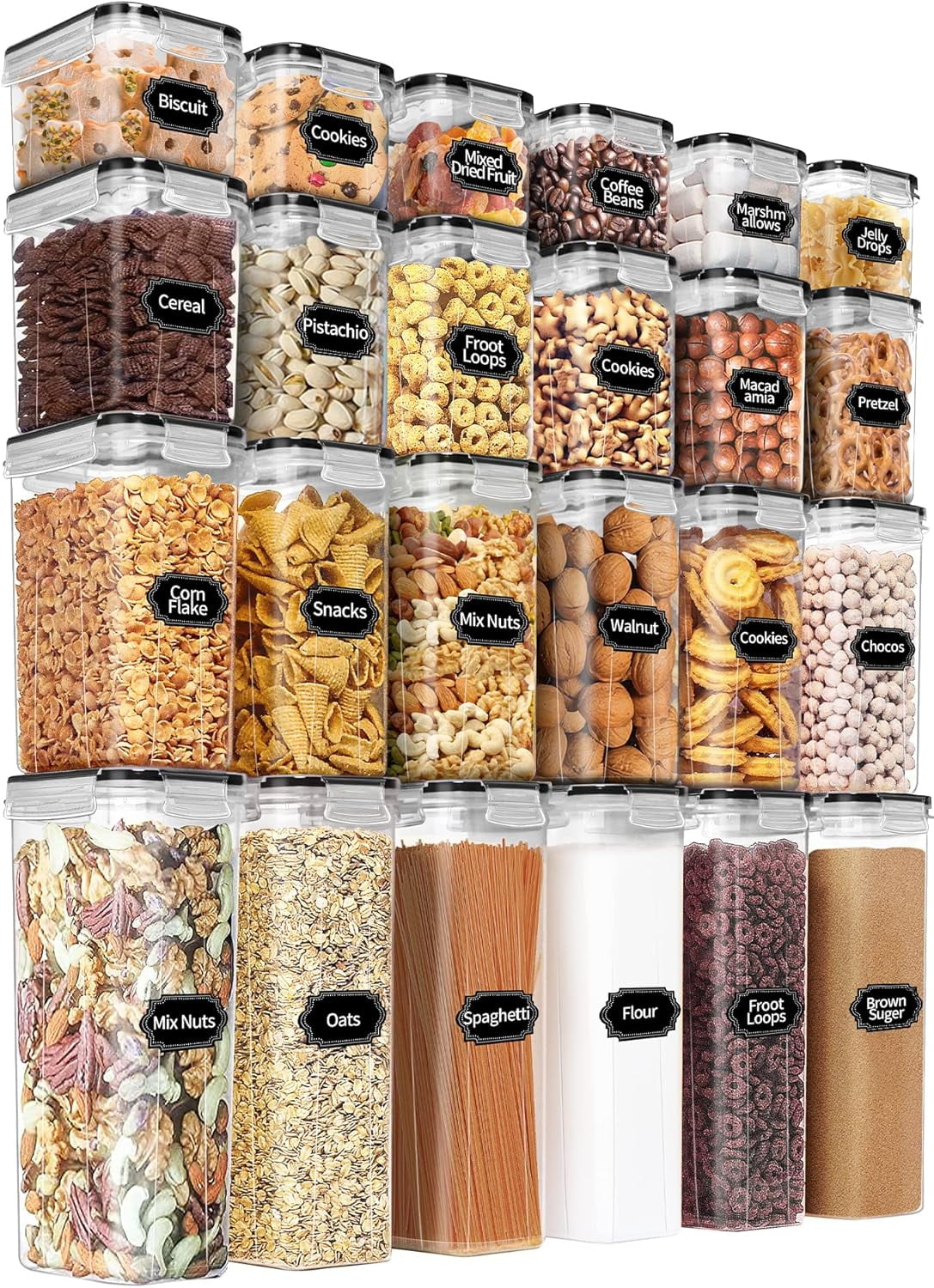 Airtight Food Storage Containers Set with Lids - 24 Pieces, Kitchen and ...