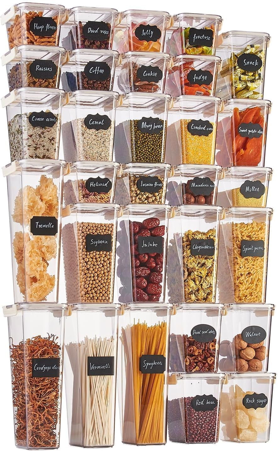 Airtight Food Storage Containers Set with Lids, BPA Free Plastic ...