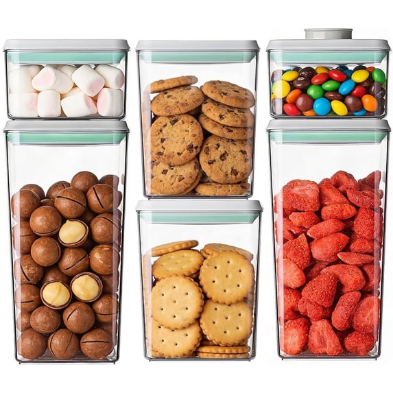 Airtight Food Storage Containers Set with One-Touch Lid, 6-Piece Multi ...