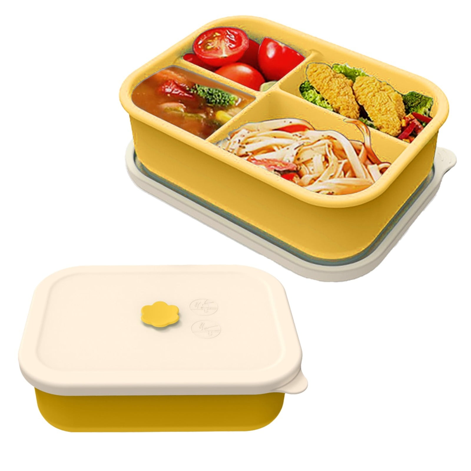 Airtight Food Storage Containers Silicone Lunch Box Dividers Salad And ...