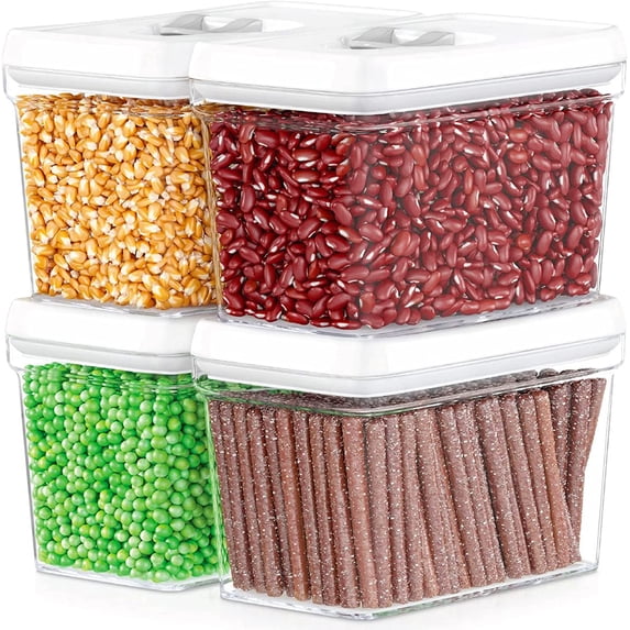 Airtight Food Storage Containers with White Lids 2L - 4 Pc Clear ...