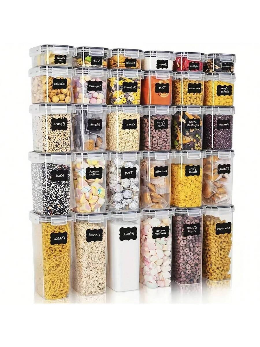 Airtight Food Storage Containers with Lids 5 Pack, Stackable Pantry ...