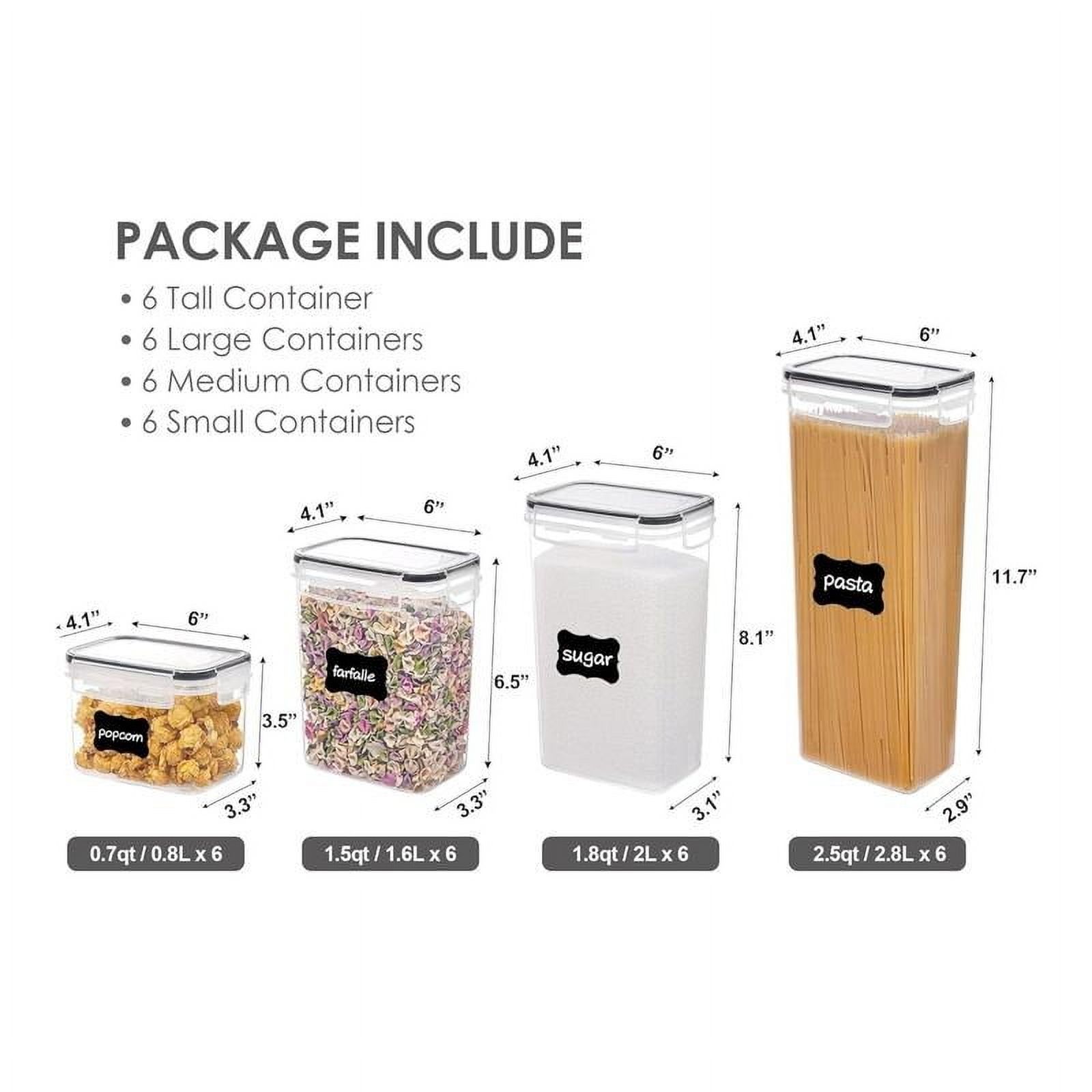 Airtight Food Storage Containers with Lids, pcs Plastic Kitchen and ...