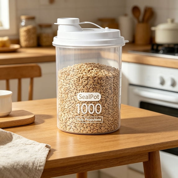 Airtight Food Storage Jars, Moisture-Proof Plastic Pantry Organization ...