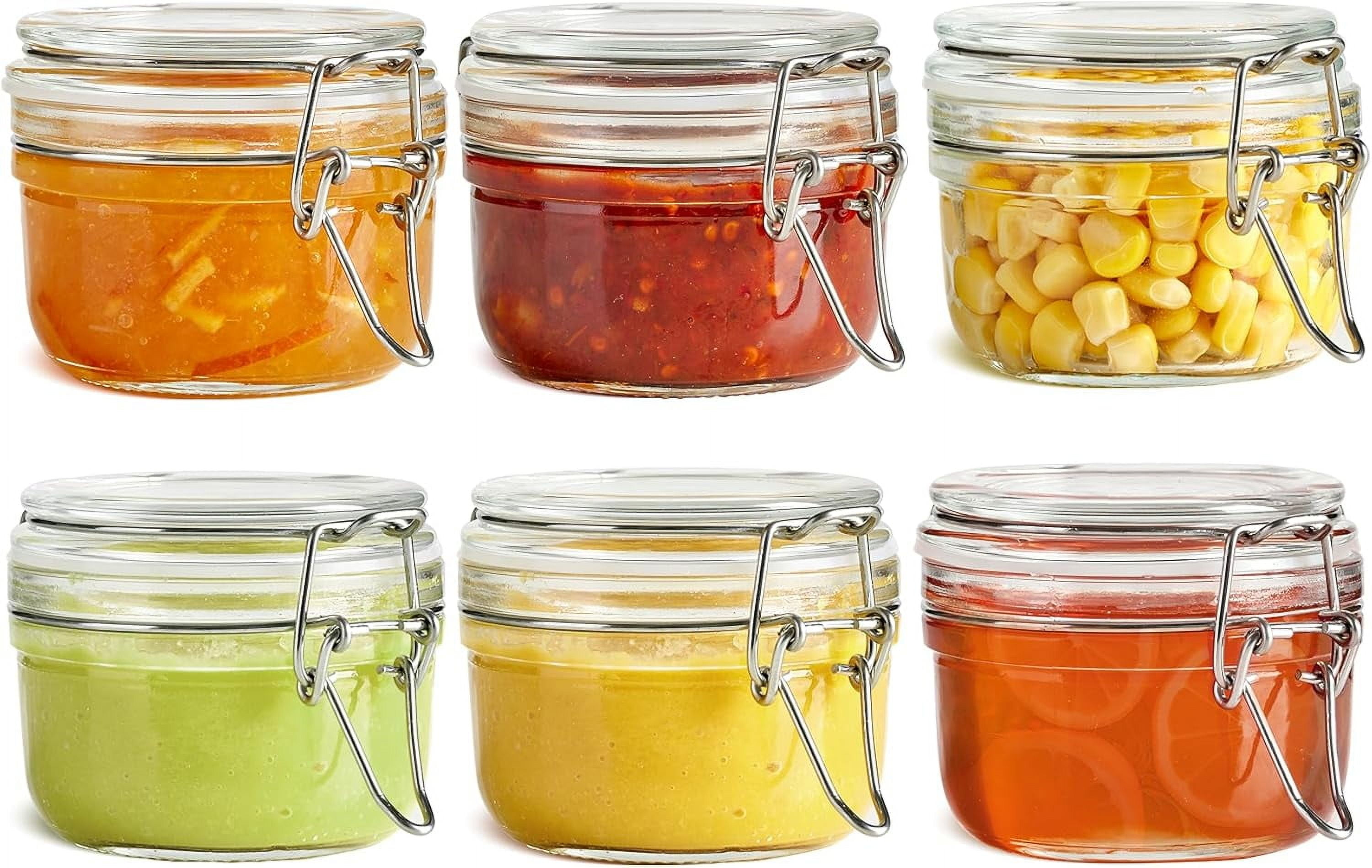 Airtight Glass Canister with Lids Food Storage Jar Round - Storage ...