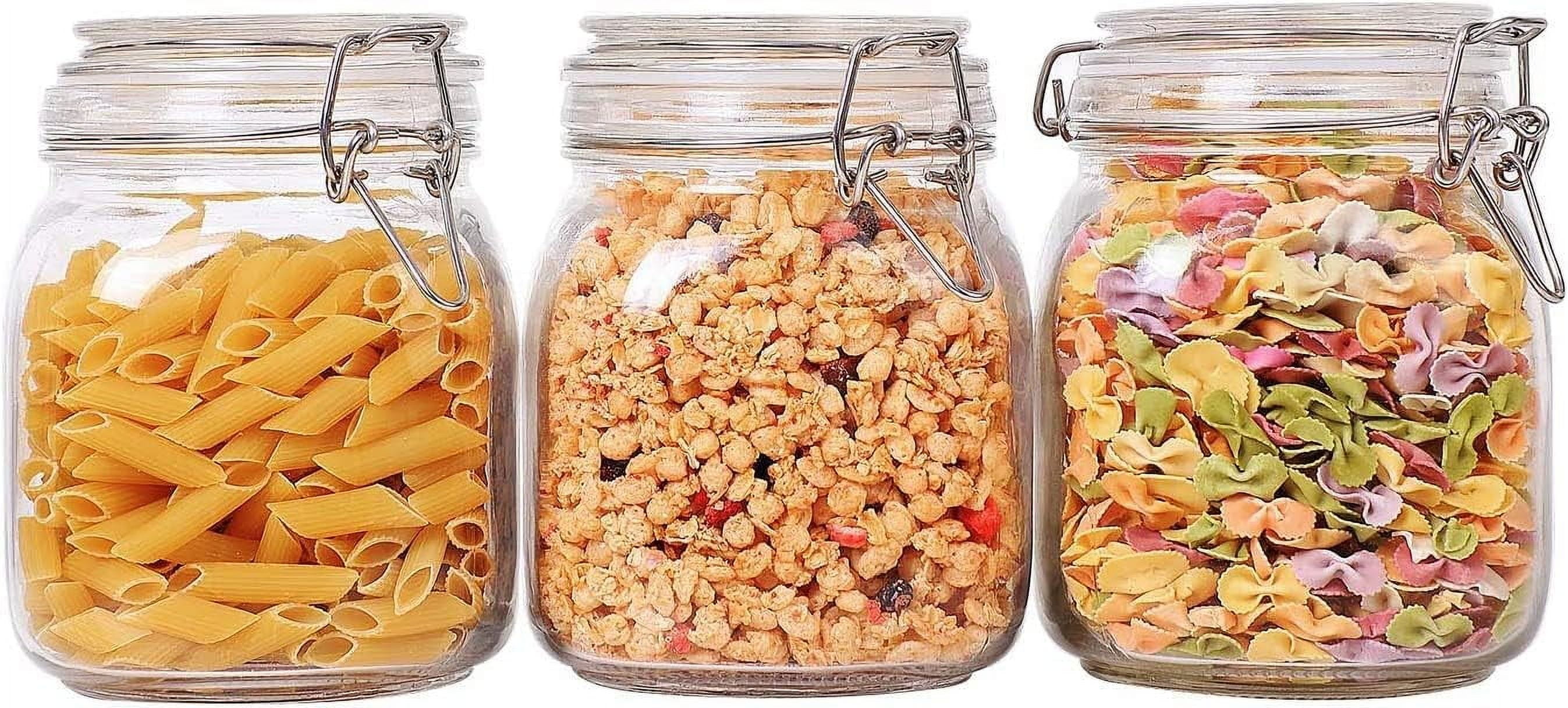 Airtight Glass Canister Set of 3 with Lids 78oz Food Storage Jar Square ...
