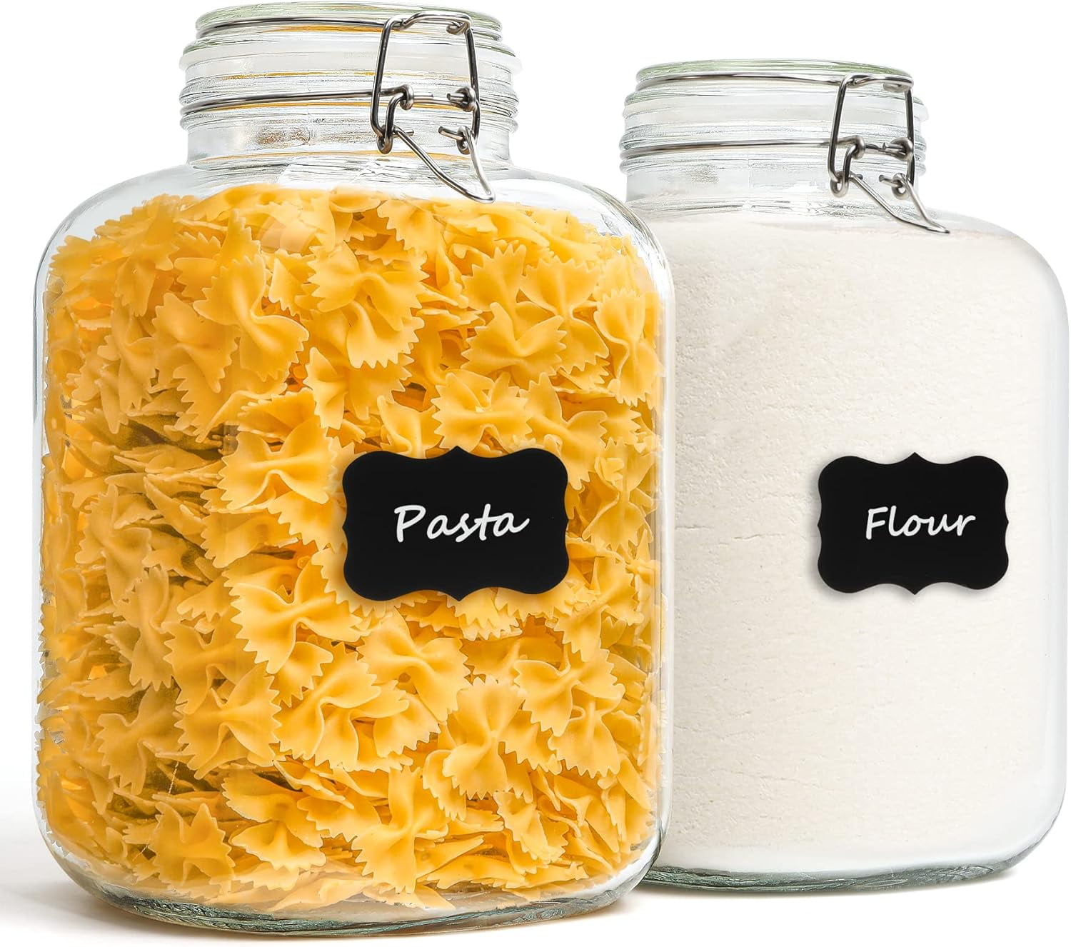 Airtight Glass Canister Set of 3 with Lids 78oz Food Storage Jar Square ...