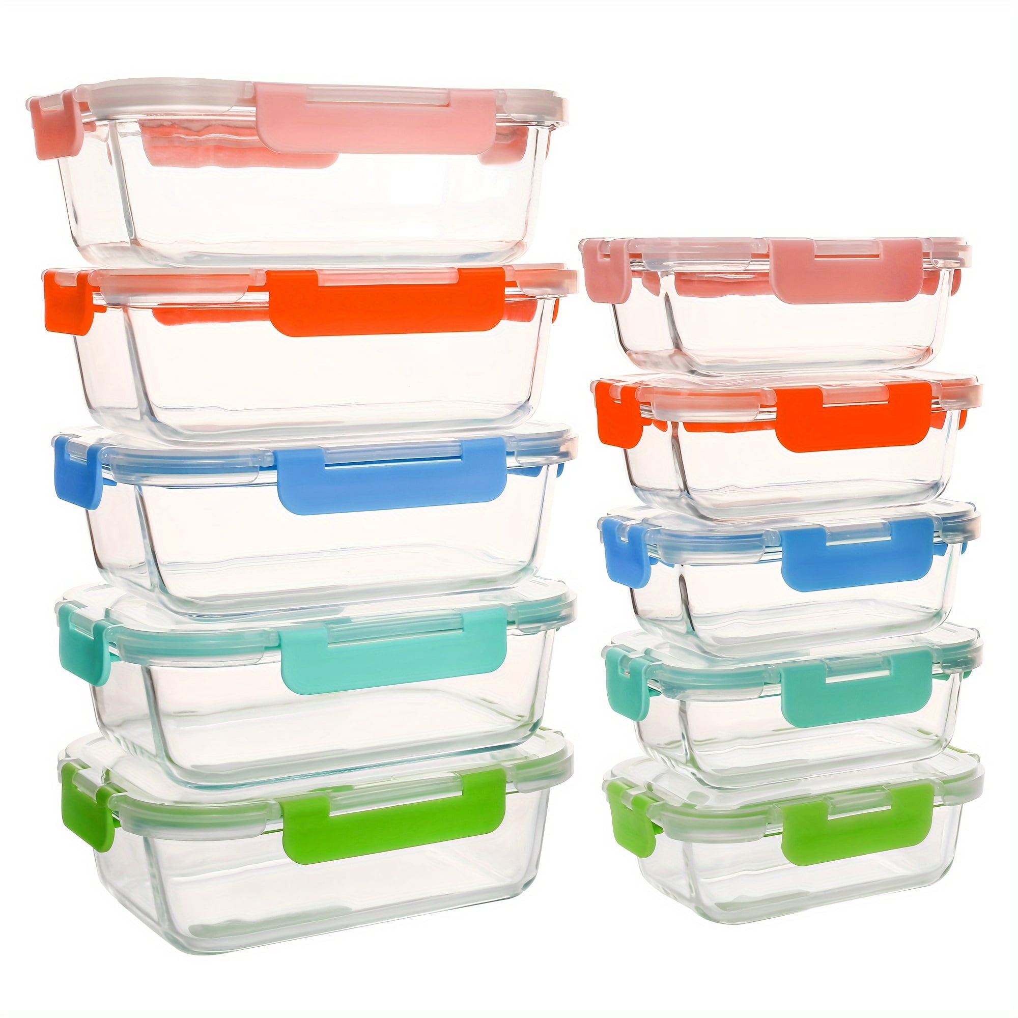 [Airtight Glass Containers] 10pcs Airtight Glass Food Storage ...