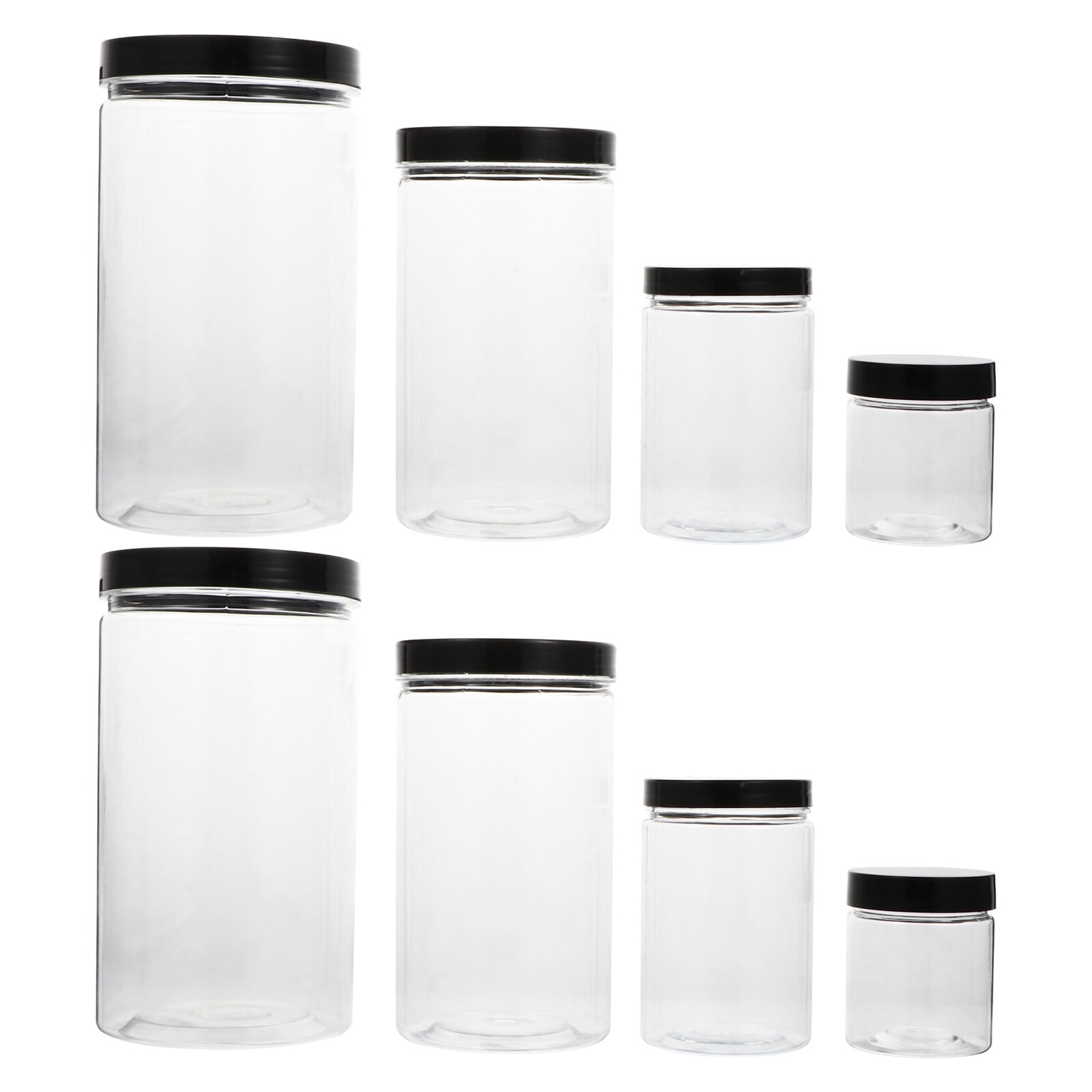 Airtight Glass Containers 8 Pcs Plastic Storage Tank Coffee Pet Small ...