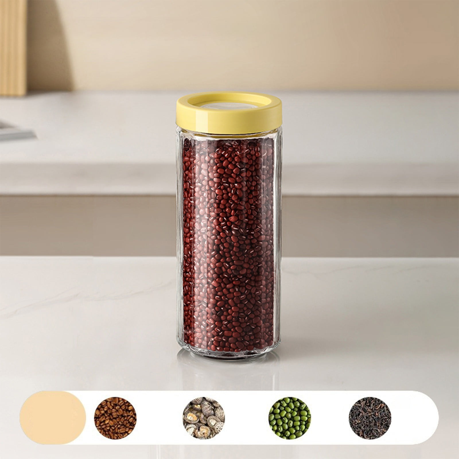 Airtight Glass Food Storage Jar with Vacuum Seal, Pantry Canister for ...