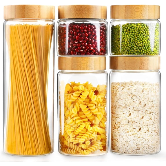 Airtight Glass Jar with Lid, Glass Storage Containers with Screw , for ...