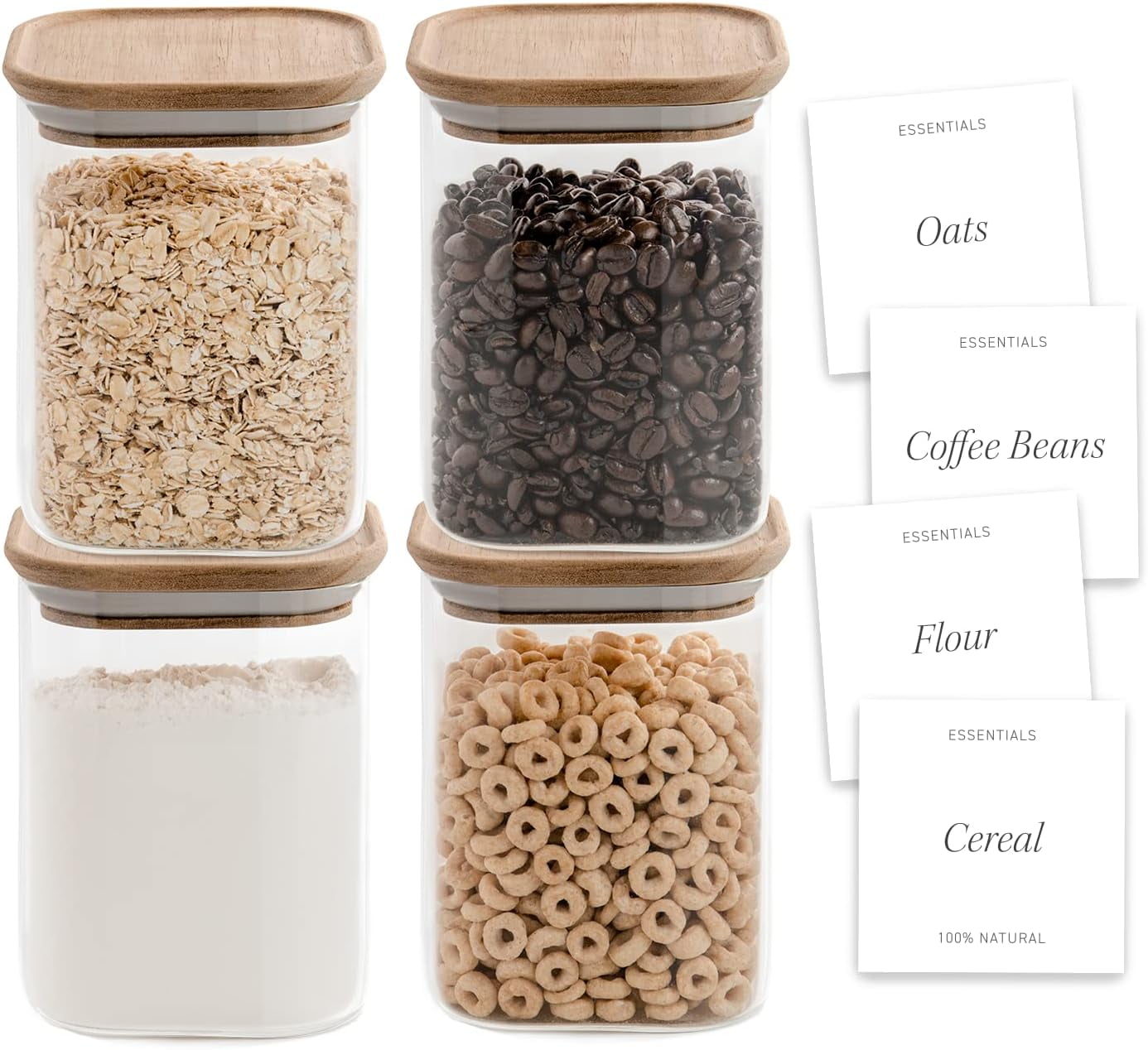 Airtight Glass Pasta Containers for Pantry, Spaghetti Container, Glass ...