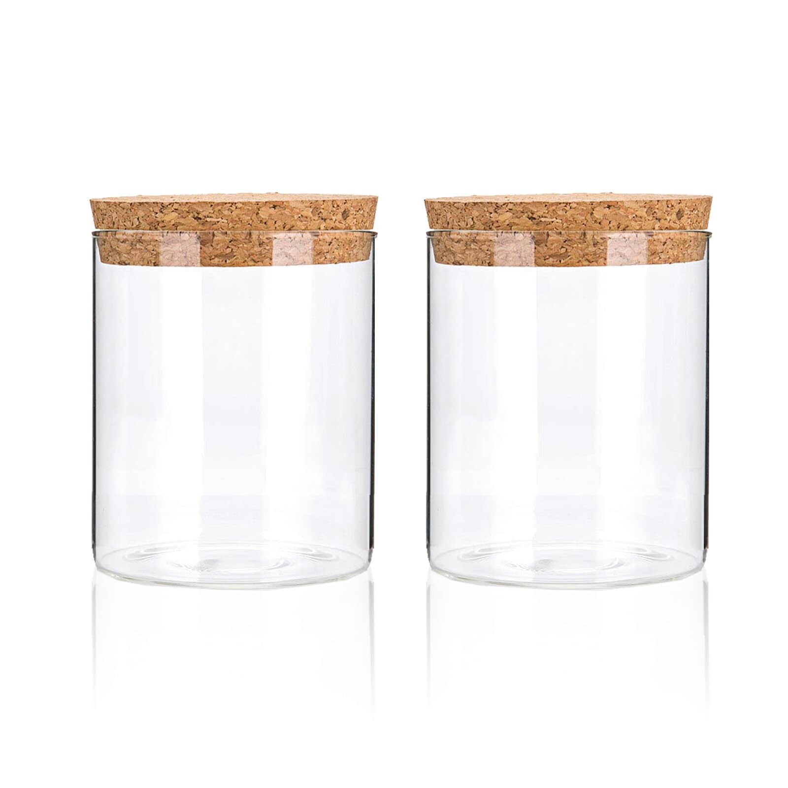 Airtight Glass Storage Containers with cork Lid, for Kitchen Pantry ...