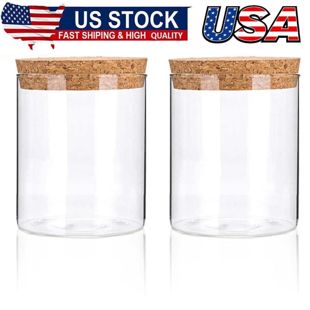 Airtight Glass Storage Containers with cork Lid,for Kitchen Pantry ...