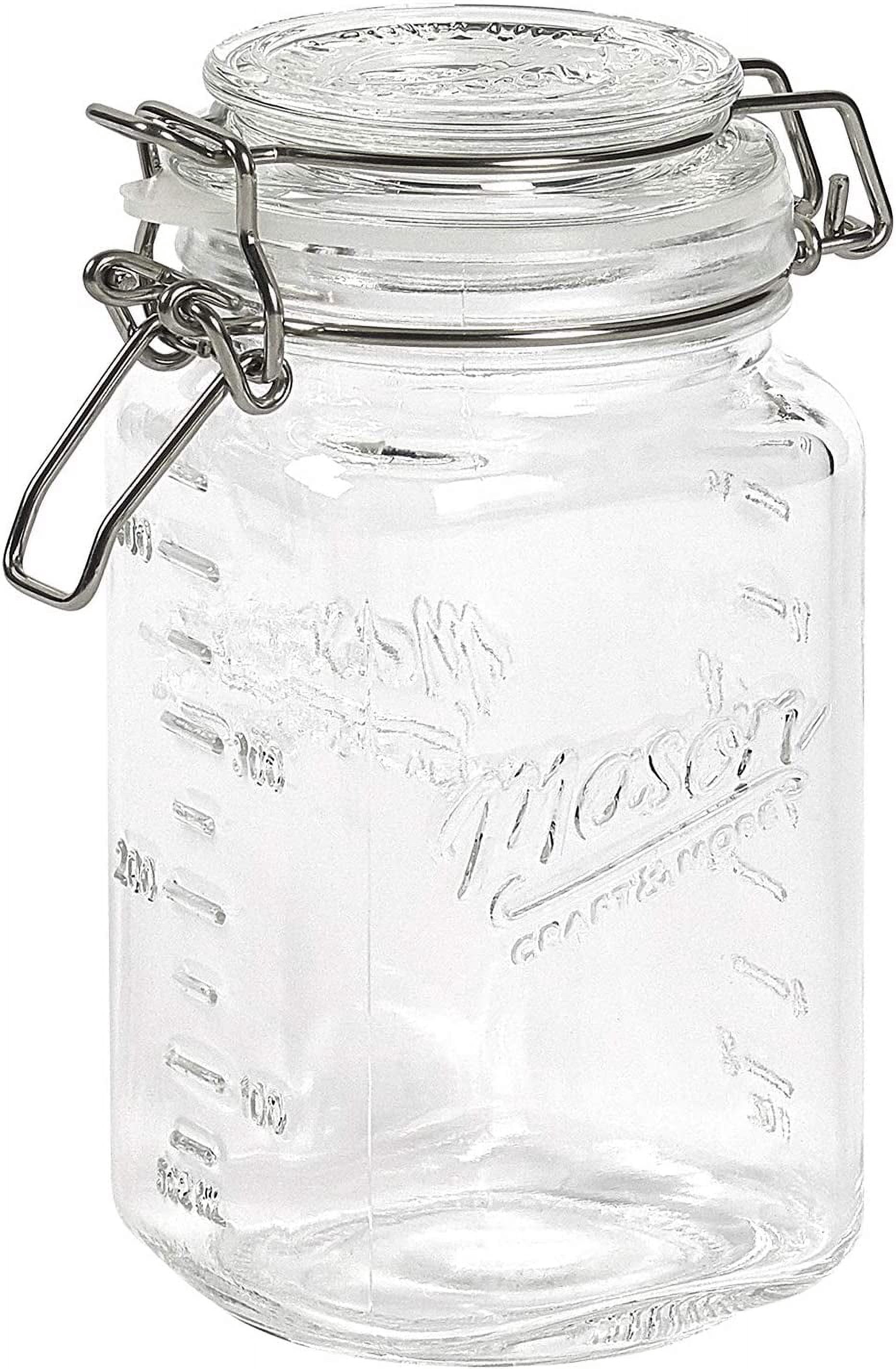 Airtight Kitchen Food Storage Clear Glass Clamp Jars, 50 Ounce (1.5 ...