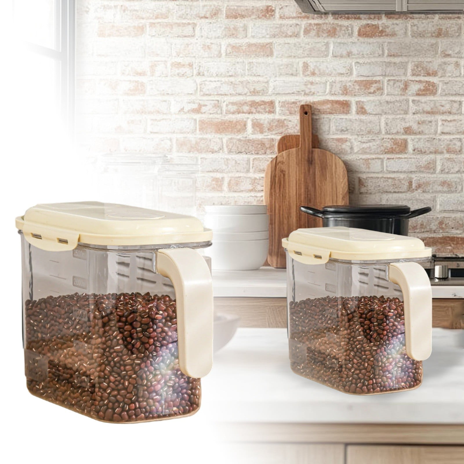 Airtight Kitchen Storage Containers For Dry Food Large Capacity Clear ...