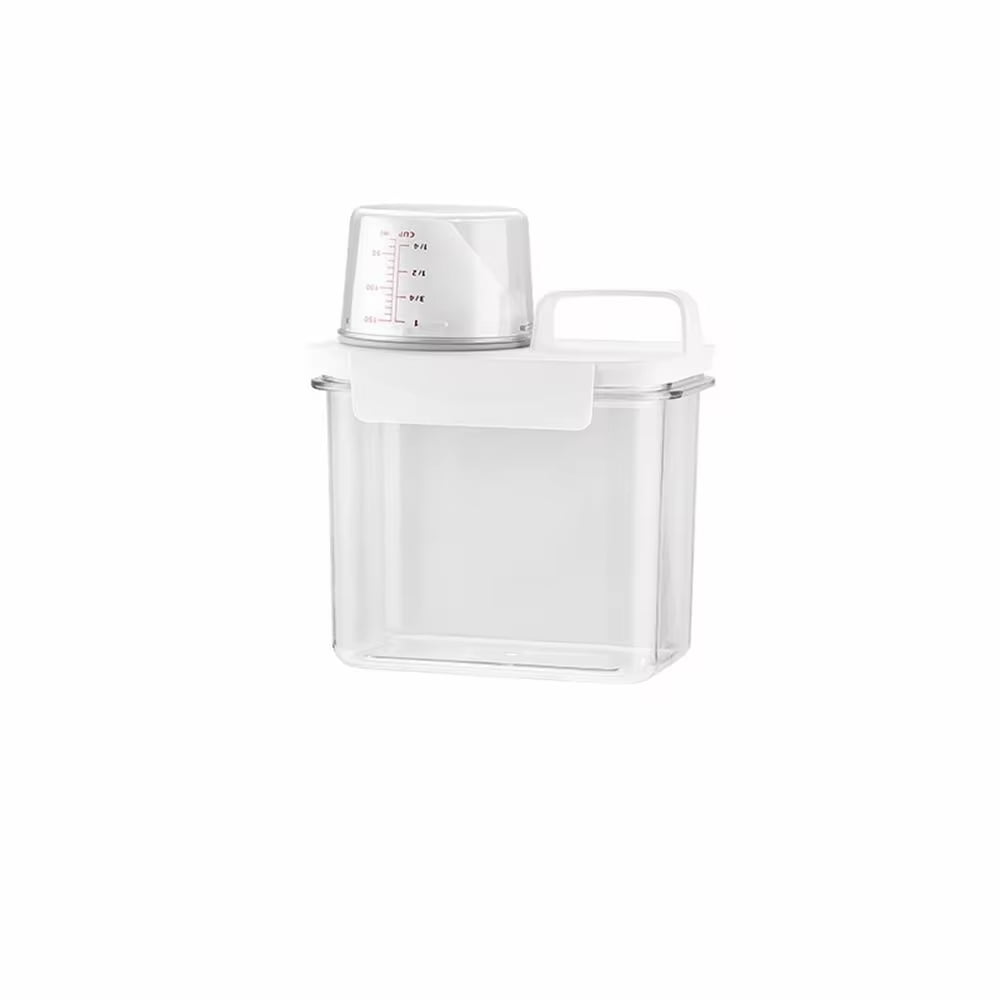 Airtight Laundry Detergent Dispenser Powder Storage Box Clear Washing ...