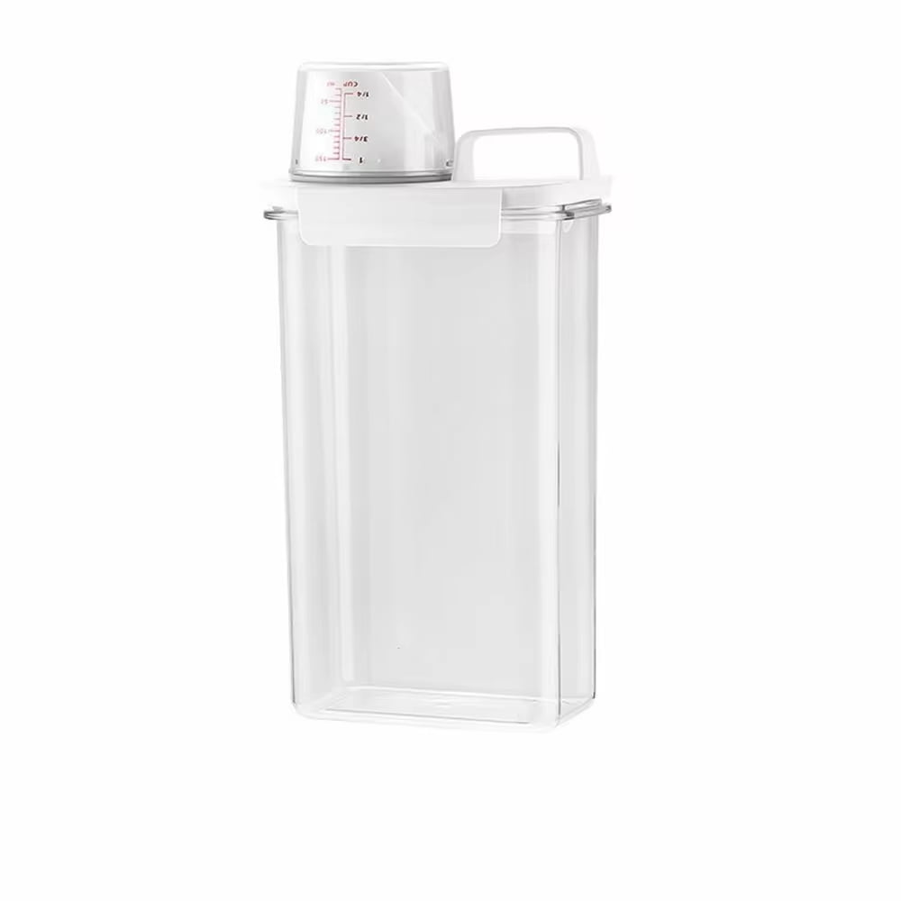 Airtight Laundry Detergent Dispenser Powder Storage Box Clear Washing ...