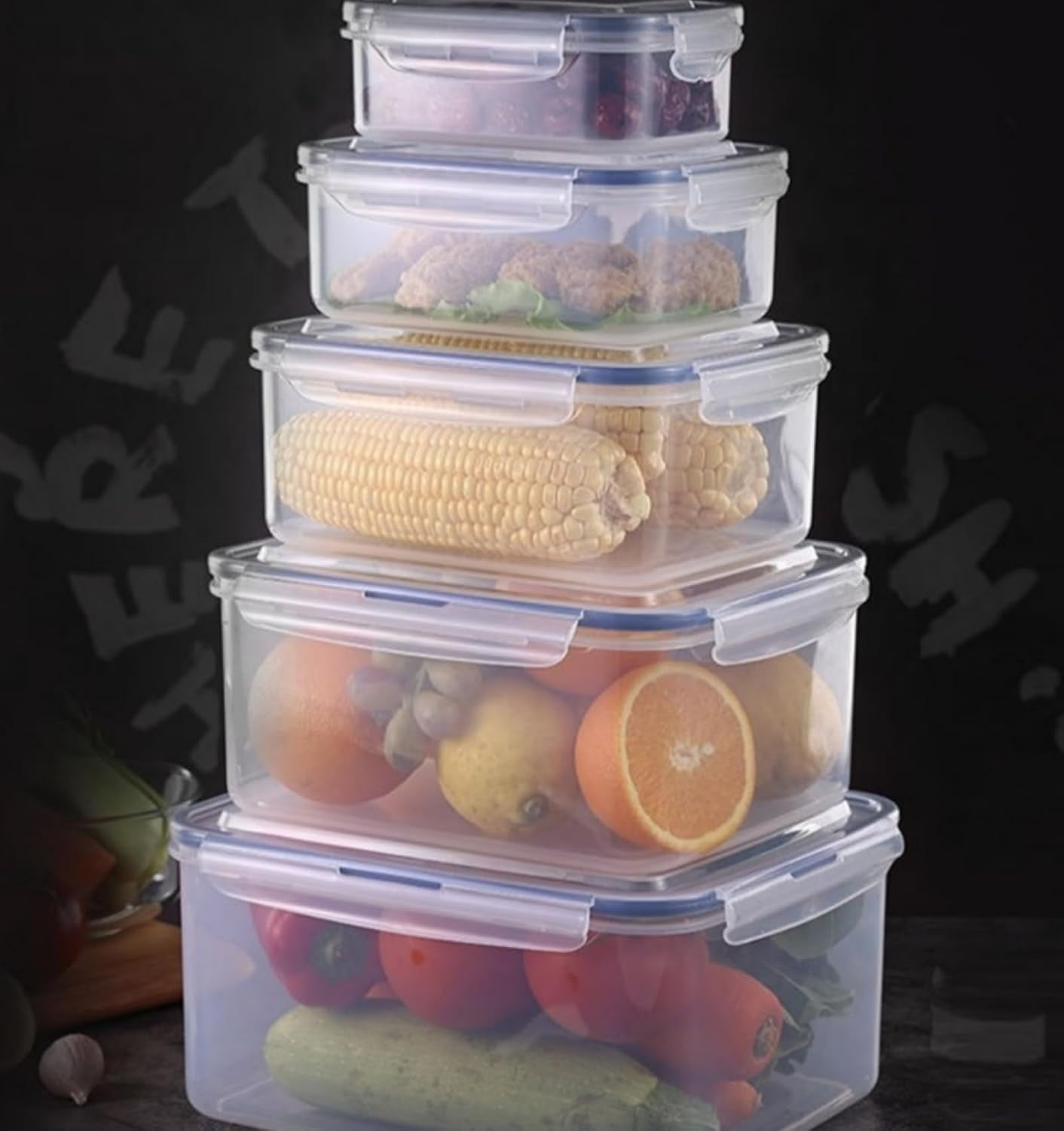 Airtight Leak Proof Food Storage Set, 10 Pcs BPA Free Multipurpose ...