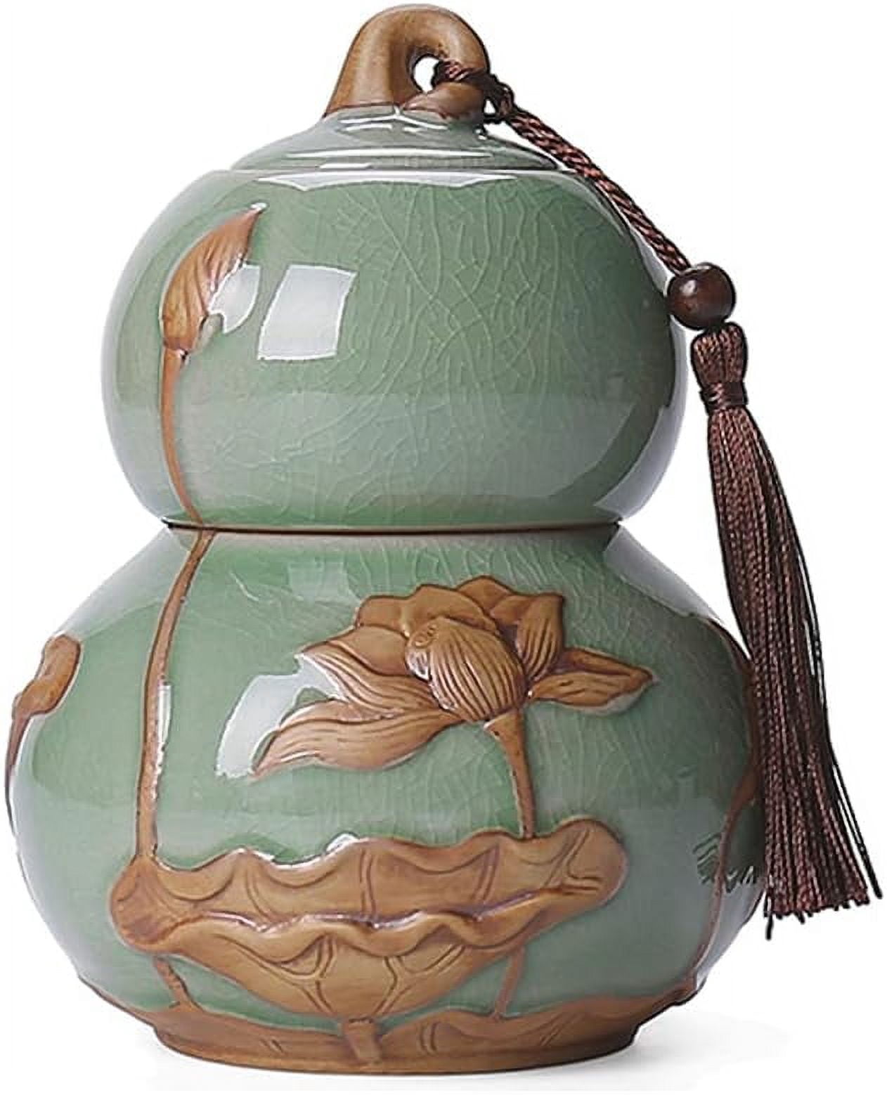 Airtight Lid Ceramic Tea Containers Tea Canister, Food Storage Jar ...