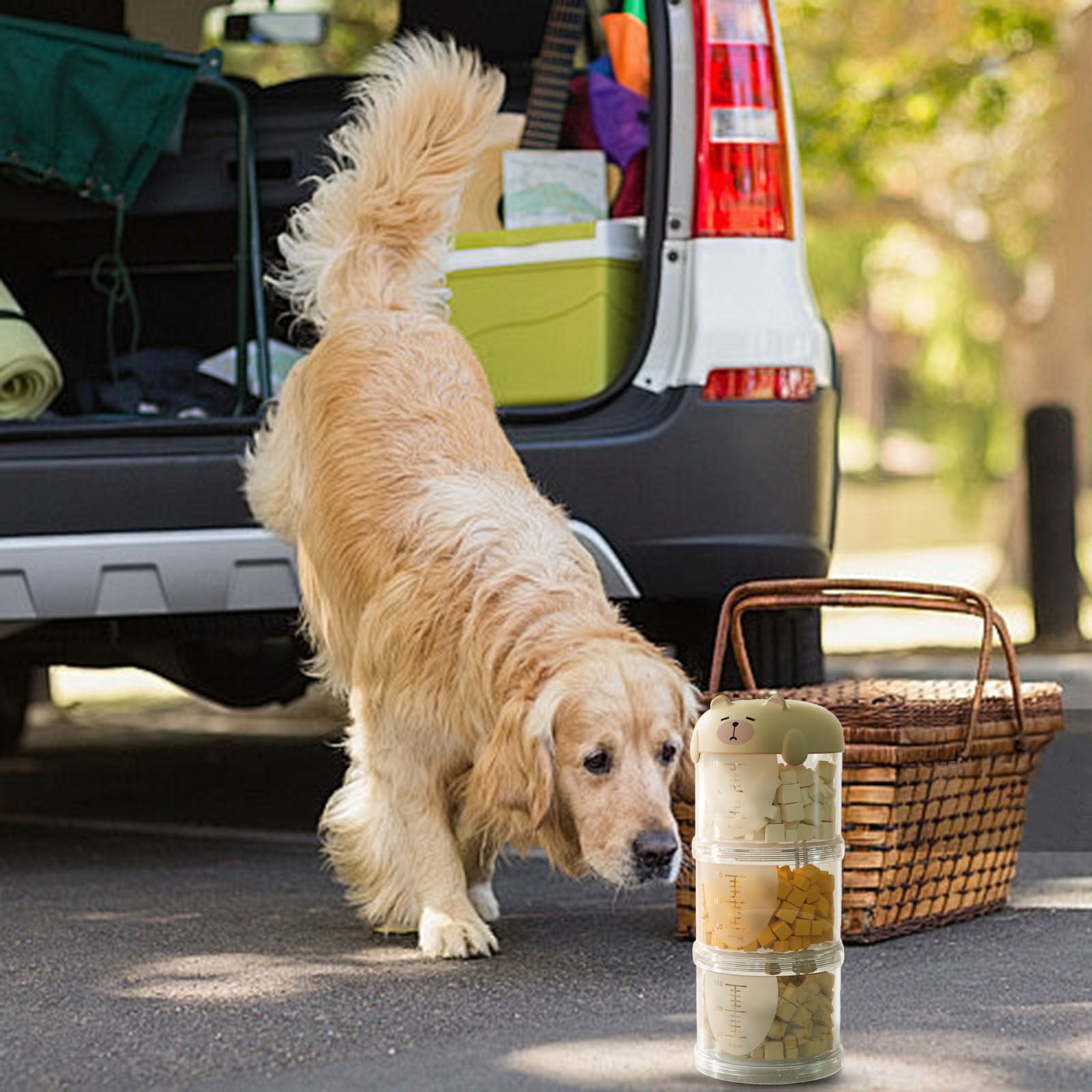 Airtight Outdoor Dog Treat Jar - Waterproof Pet Food Storage Container ...