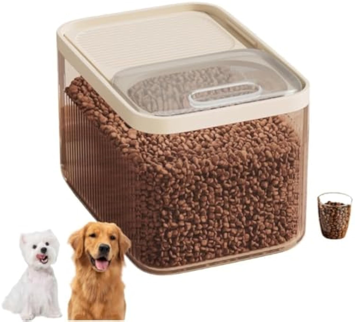 Airtight Pet Food Storage Container, 30 Lbs Capacity Transparent Pet ...