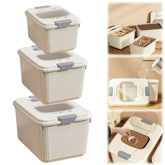 Airtight Pet Food Storage Container Bin Dispenser Measuring Cup Dog Cat ...