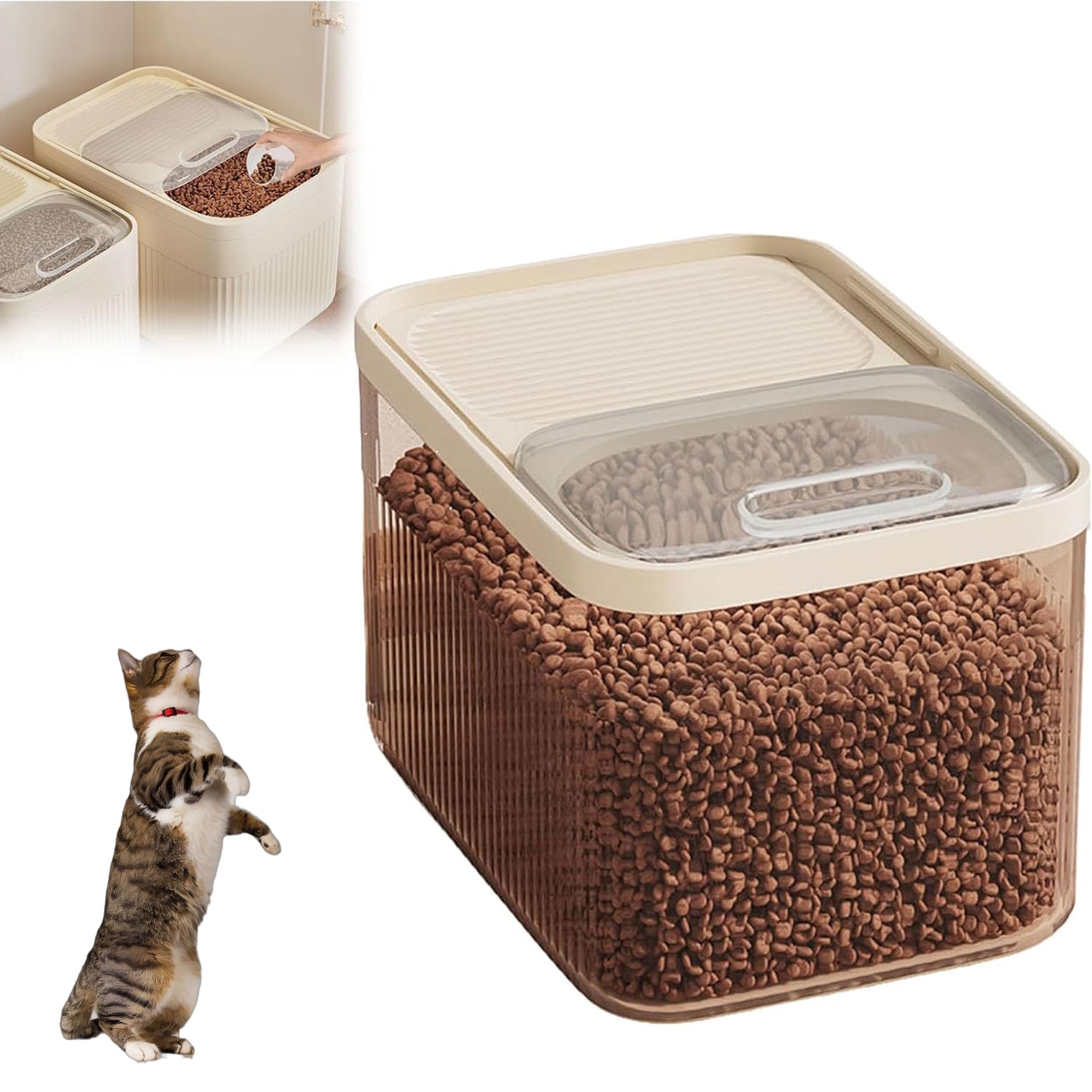 Airtight Pet Food Storage Container, Up to 30 lbs, For Dog Cat and ...