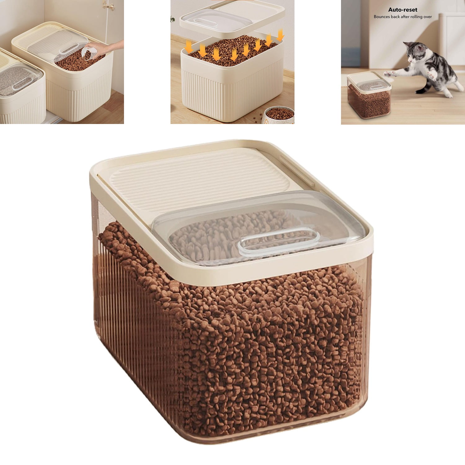 Airtight Pet Food Storage Container for Dog Cat Food Up to 30lbs Large ...