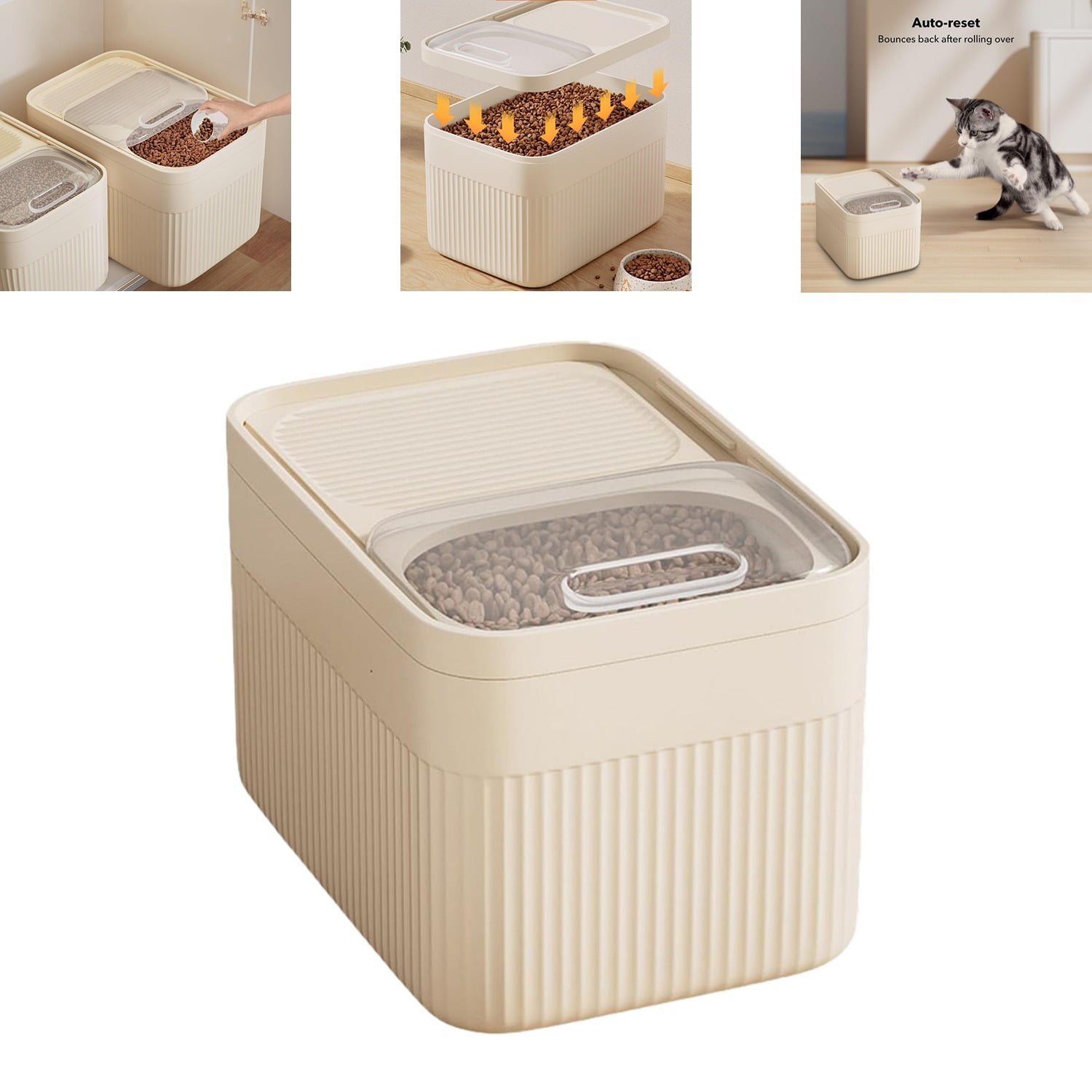 Airtight Pet Food Storage Container for Dog Cat Food Up to 30lbs Large ...