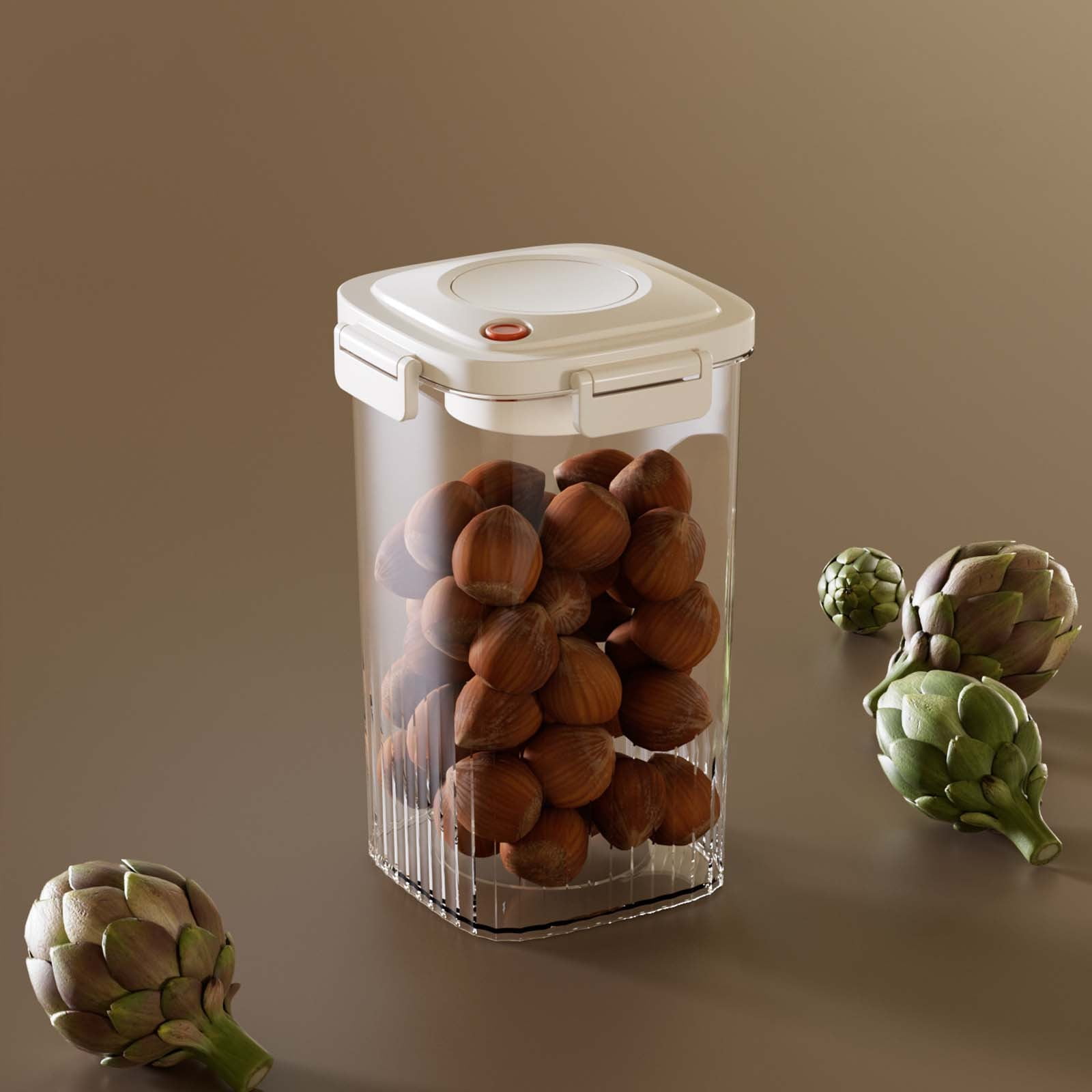 Airtight Plastic Grain Storage Jars - Transparent Vacuum-Sealed ...