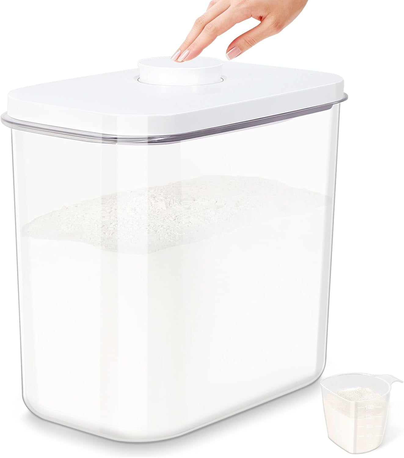 Airtight Rice Container 25 Lbs with Handle and Cup – 12.68Qt Large ...