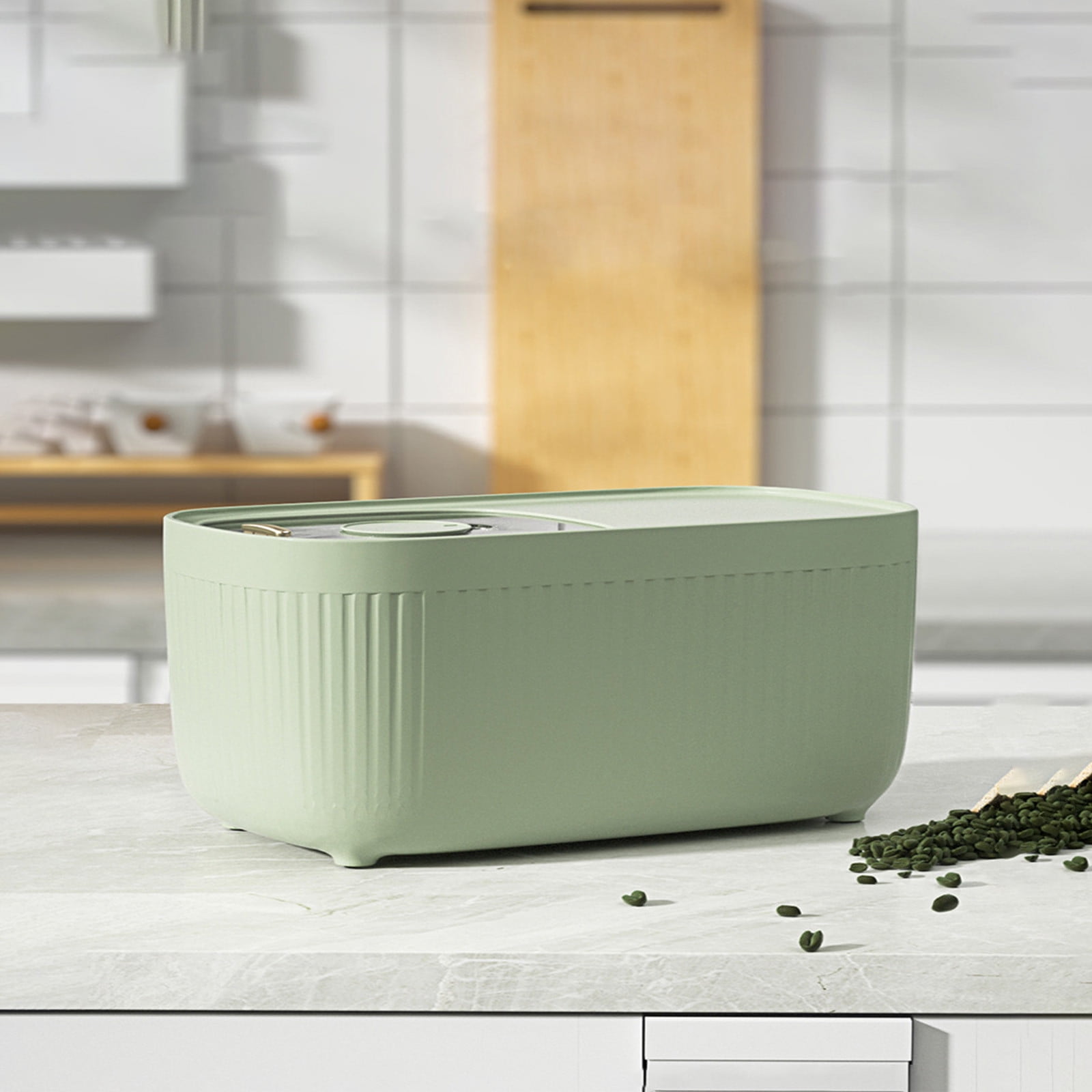 Airtight Rice Dispenser ，Cover Rice Bucket for Cereal Grain Flour Rice ...